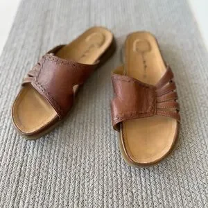 Vintage | Shoes | Vintage 9s Thom Mcan Brown Leather Lug Sole Slides ...